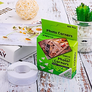 Aneco 600 Pieces Clear Self-Adhesive Picture Mounting Corner Stickers Transparent Acid-Free Photo Mounting Corners for Scrapbooking Diary Journal