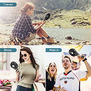 EasyAcc Mini Handheld Fan, Portable Fan Small USB Desk Fan Personal Hand Fan 3 Speed 10H Working Hours Rechargeable Battery Cooling Folding Fan for Travel Outdoor Office Household