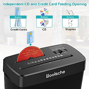 Woolsche Paper Shredder - 10-Sheet Cross Cut with 3.43-Gallon Basket - P-4 Security Level - 3-Mode Design - Shreds CD and Credit Card - Durable, Fast, and Jam Proof for Home Office (ETL Certified)