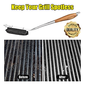 XUDAKAIXIN Grill Brush Bristle Free,Water-Activated steam Effectively Cleans The Grill.Unique Steel Fibers for Cast Iron/Stainless-Steel Grates,Grill Brush for Outdoor Grill,Gift for Men/Dad