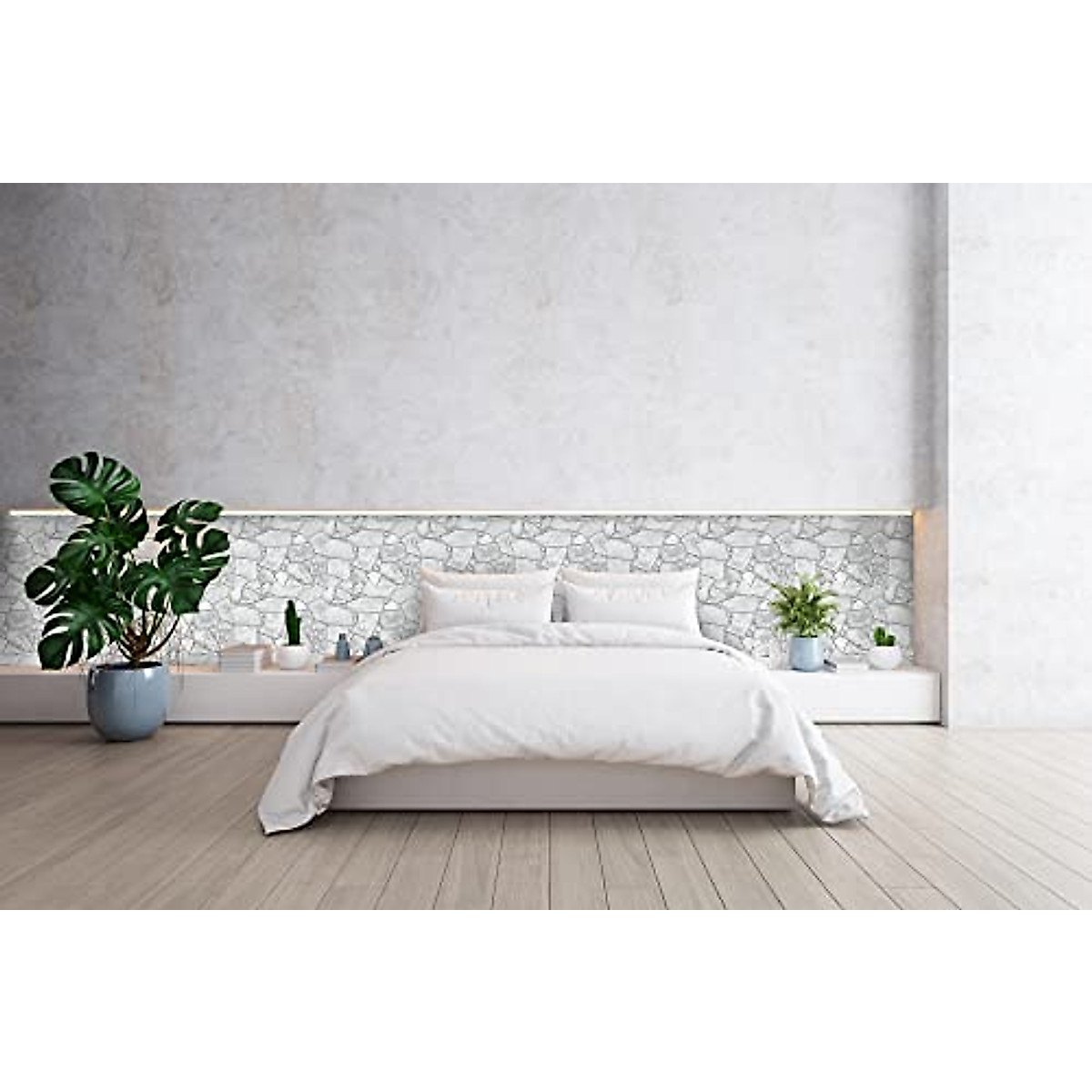Retro-Art 3D Wall Panels, Pack of 8, Wild Stone in Grey, PVC, 17.5" x 23.75", Cover 23.09 sq.ft. 562WG