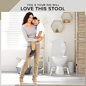 Elavain Clear Acrylic Step Stool for Kids, Toilet Step Stool for Toddlers Potty Training Aid, Modern Foot Stool, Kids Step Stool, Children Bathroom Stool & Toddler Stool Chair for Toilet | 7.5’’ High