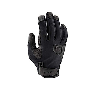 Vertx Mens Gloves, Breathable, Touch Screen Compatible Leather Palm, Removable Index Finger, Black, Medium