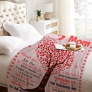 Mom Blanket from Daughter Son Mom Gifts I Love You Mom Blanket Birthday Gifts for Mothers Soft Cozy Warmer Fuzzy Bed Throw Blanket for Birthday Mothers Day Christmas 50"X40"