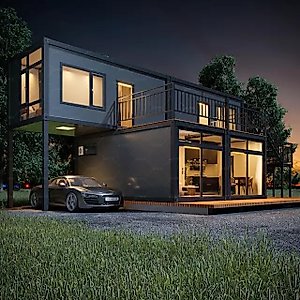 Generic Prefabricated House 2 bedrooms with Attached Bath, Dining and tv Lounge, Require Assembly., Grey, SAF 018
