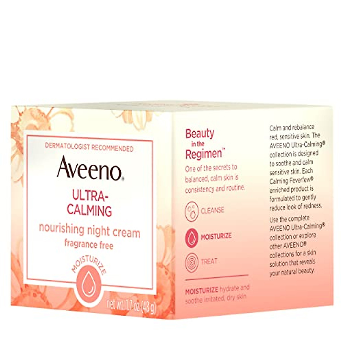 Aveeno Ultra-Calming Nourishing & Moisturizing Face & Neck Night Cream for Dry, Sensitive Skin with Calming Feverfew & Nourishing Oat, Non-Comedogenic, Oil-Free & Hypoallergenic, 1.7 oz (Pack of 3)