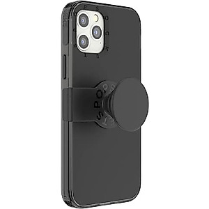 PopSockets iPhone 12/12 Pro Case with Repositionable Slide Grip and Compatible with MagSafe - Black