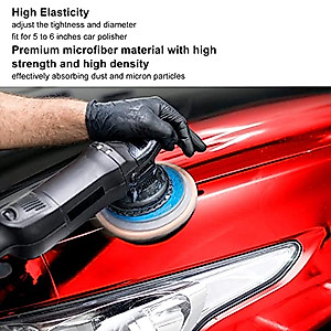 Jeanoko Polishing Bonnet Set, 6in 24 Packs Waxer Bonnet Pad Good Elasticity for Cars Motorcycles Boats