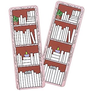 50 Pieces Book Tracker Bookmark Bookshelf Design Bookmark Double-Sided Reading Page Markers for Christmas Party Reader Writer Kids Student Book Lover Supplies