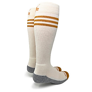 WARRIOR ALPACA SOCKS - High Performance Compression Alpaca Wool Sport Socks For Men And Women (Medium, Athletic/Gold Stripe)