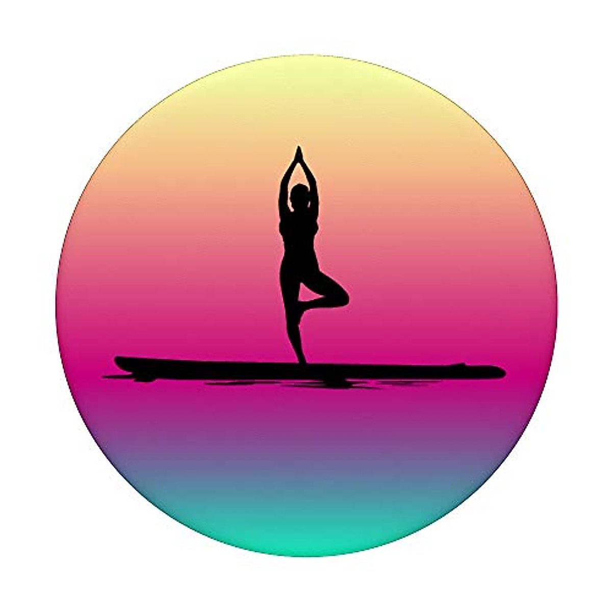 Stand Up Paddle Board Yoga Pose Funny Surfing Beach Sea Gift PopSockets PopGrip: Swappable Grip for Phones & Tablets
