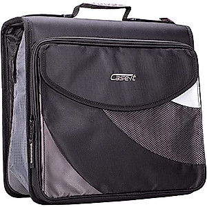 Case-it Universal Dual Binder Pack, 2 Set of 2” D-Ring Dual, W/Removable File Folder Hold Down Pages, Backpack Style Straps, Padded Laptop Pocket, Front Flap Pocket, Laptop Storage
