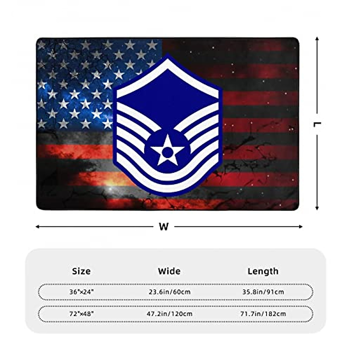Air Force Master Sergeant 1st SGT Diamond Rank Area Rug Living Room Bedroom Kitchen Sofa Bedside Carpet Floor Mats 36"X24"