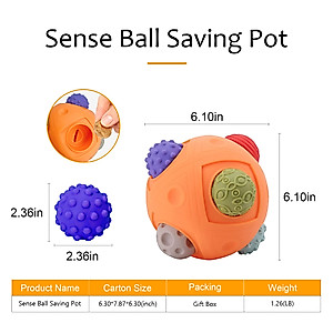 ROHSCE Balls for Toddlers 1-3 Baby Sensory Toys, Montessori Toys for Babies 6-12 Months Baby Ball Toy, Sensory Balls BPA Free Teething Gift Toddler Balls Bath Toys with Bright Color Multi Textured