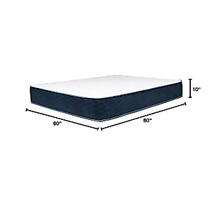 DREAMFOAM Arctic Dreams 10" Hybrid Cooling Gel Mattress with Quick Response Gel Infused Memory Foam, Made in The USA, Queen