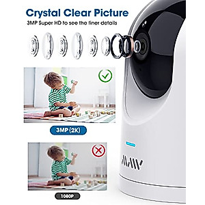 Security Camera for Baby Monitor, 2K Wi-Fi Cameras for Home Security, Indoor Camera Wireless with Phone APP, 2-Way Audio, Motion Detection, Night Vision
