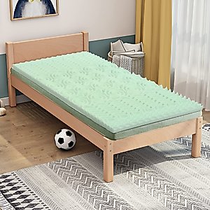 Giantex 3 Inch Mattress Topper, Mattress Pad for All-Night Comfy, 5-Zone Bed Topper, Pressure Relief Mattress, Dorm Foam Topper (Twin)