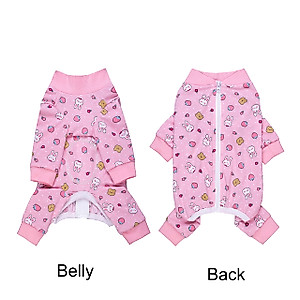 Dog Bodysuit Surgery Recovery Suit for Female Dogs,Small and Medium-Sized Dogs Zipper on Back-Post-Spay Dog Surgery Recovery Suit Puppy Cat Long Sleeve Onesies Bodysuit After Surgery Wound Protective