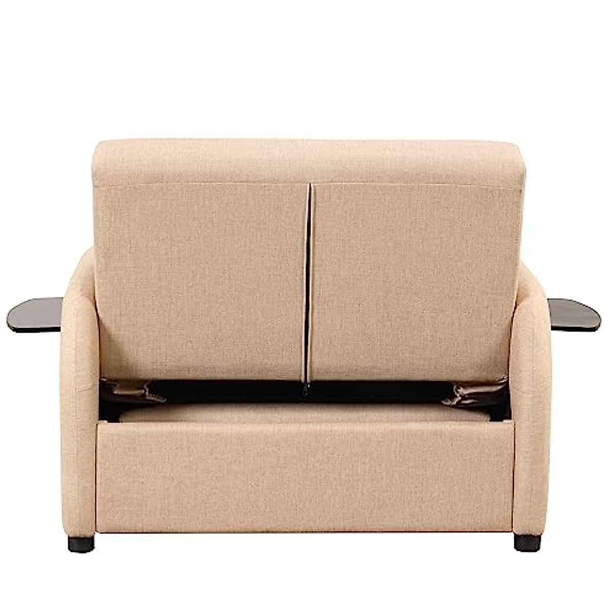3 in 1 Convertible Loveseat Sofa with Pull-Out Sleeper&Adjsutable Backrest,Multi-Functional Folding Recliner Accent Futon Sofá Chair,Upholstered Lounge Chaise Couch Armchair for Living Room