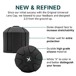 KUVRD Universal Lens Cap 2.0 - Fits 99% DSLR Lenses, Element Proof, Lifetime Coverage, Micro & Magnum (Bundle), 4-Pack