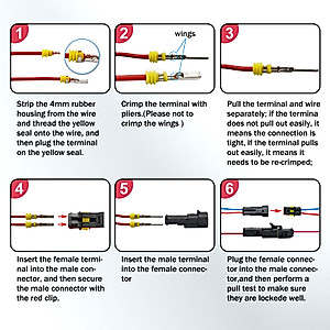 Amliber 798Pcs 50 Kits Waterproof Automotive Electrical Connector Terminals 1/2/3/4/5/6 Male&Female Pin Automotive Wire Connectors Kit for Car Motorcycle Marine 22-16 AWG