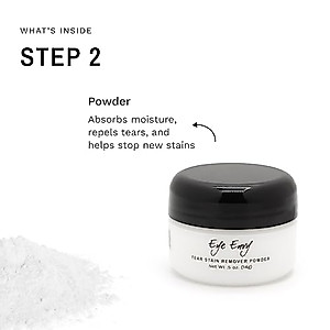 Eye Envy Dog Tear Stain Remover Starter Kit | Tear Stain Essentials in one kit at a 2-Step System | Lasts 30-45 Days | Solution 2 fl.oz, Applicator Pads 30 Count and Powder 0.5oz