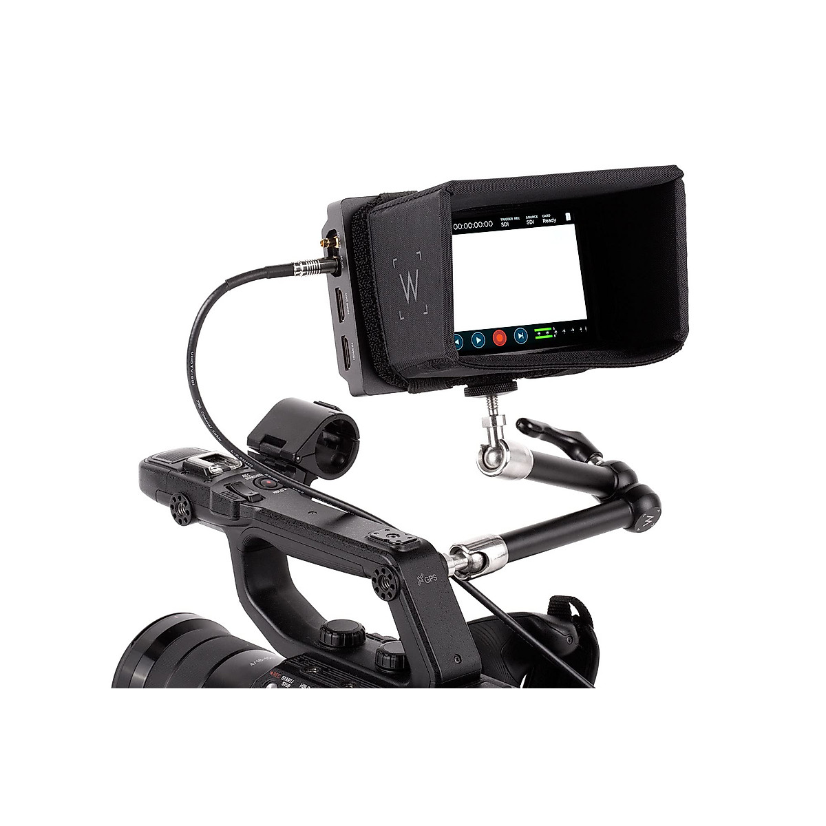 Wooden Camera LCD Sun Shade for Monitors 4 to 5-Inches, Monitor Hood with All-Sides Coverage and Flexible Bottom for Easy Access