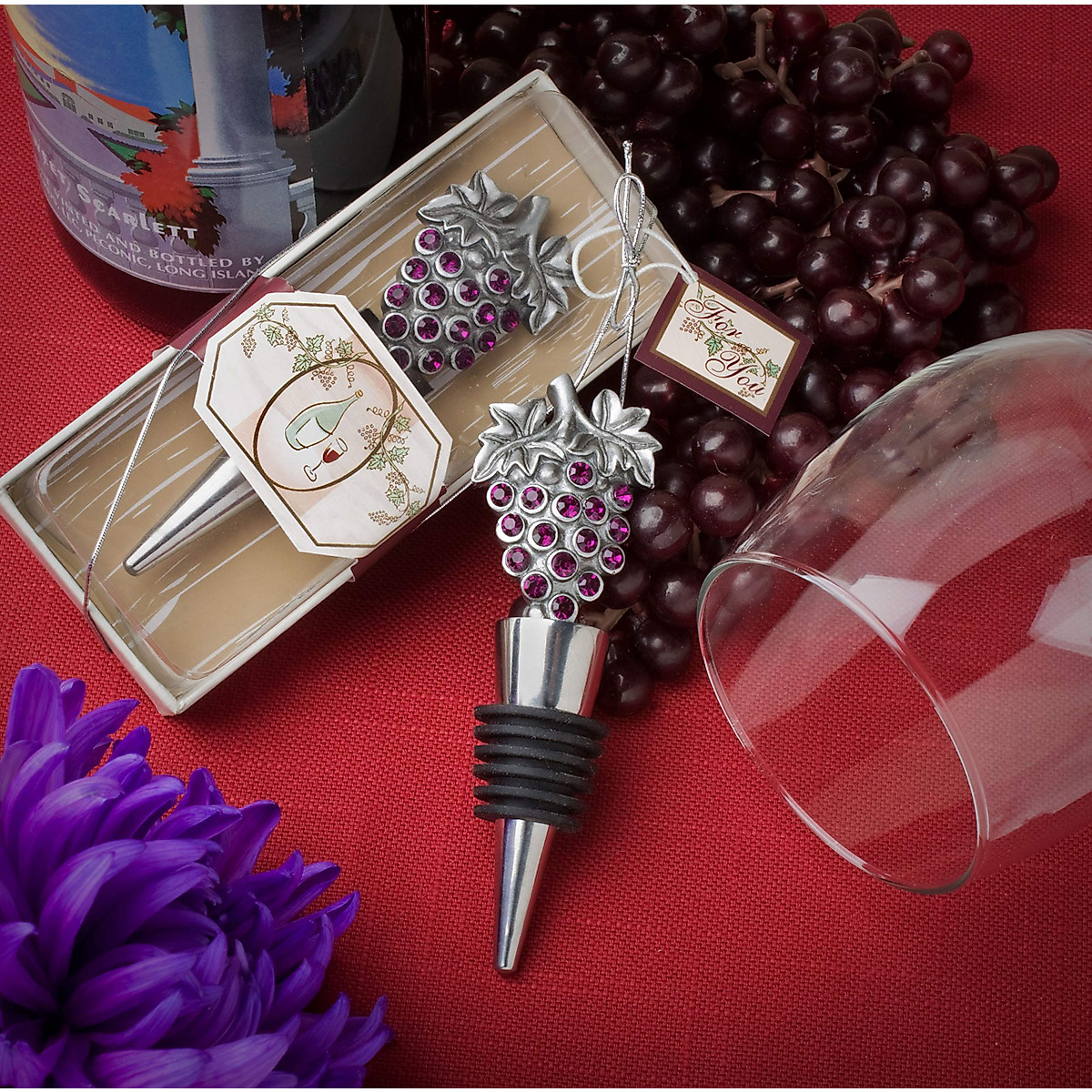 FASHIONCRAFT 1938 Vineyard Collection Wine Bottle Stopper, Bottle Stopper Favor, Gift Favor, Wedding Favor, Party Favor, Pack of 1