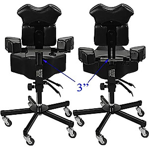 InkBed Patented Adjustable Ergonomic Chair Stool Chest Back Rest Support Tattoo Studio Equipment (Black)