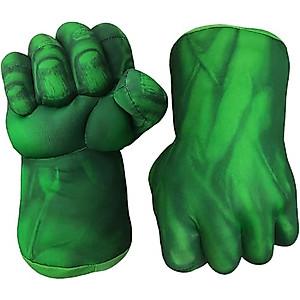 Superhero Hands Gloves Superhero Toy Fists Kids Soft Plush Superhero Costume Accessories Superhero Costumes Gloves Cosplay for Boy Girl Christmas Halloween Birthday Gift (1 Pair) Green
