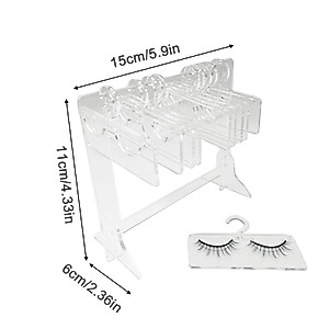 Eyelash Storage - Eyelash Holder Rack with 10 Hangers, Mini Acrylic Eyelash Hanger Rack Lash Organizers and Storage, Funny False Eyelash Display Stand Makeup Storage for Women Girls