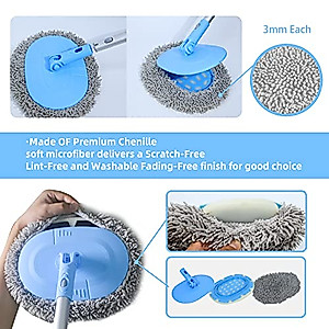 BYGD Car Wash Brush with Long Handle,Retractable Car Cleaning Brush, 66" Chenille Microfiber Car Washing Mop with 15°Curve Extension Pole Labor-Saving, Car Wash Kit for Cleaning Truck RV SUV