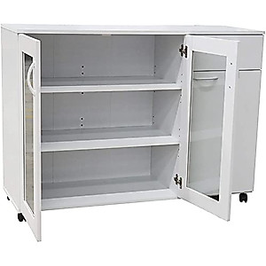 Kings Brand Furniture Buffet Server Sideboard Kitchen Storage Cabinet, White, 45.5" W x 15" D x 33" H