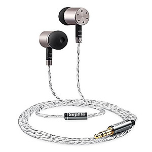 sephia SP2040 Earbuds in Ear Headphones Wired Earphones with Tangle Free Cord Case HD Bass Noise Isolating Ear Buds 3.5 mm Plug