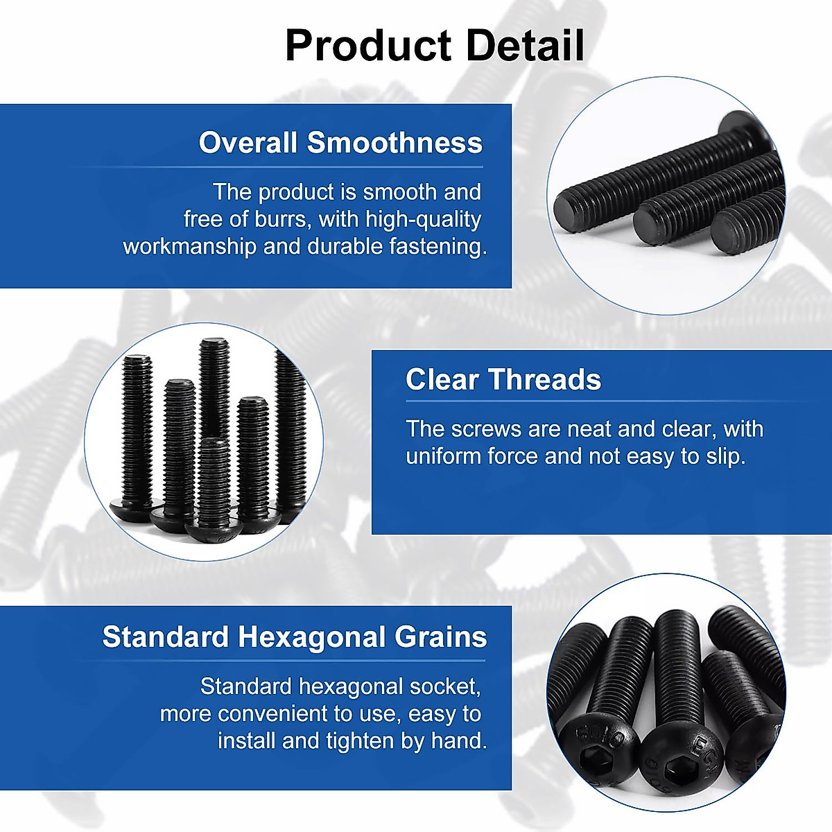 MroMax 20Pcs M6 x 35mm Button Head Socket Cap Bolts Screws, Alloy Steel 10.9 Grade, Allen Socket Drive, Black Oxide Finish, Fully Machine Thread