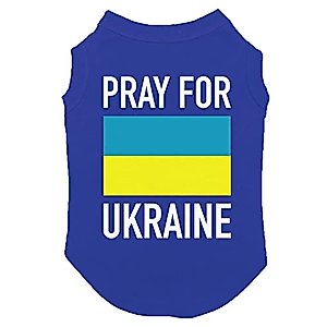 Pray for Ukraine - Ukrainian Pride Dog Shirt (Royal Blue, Large)