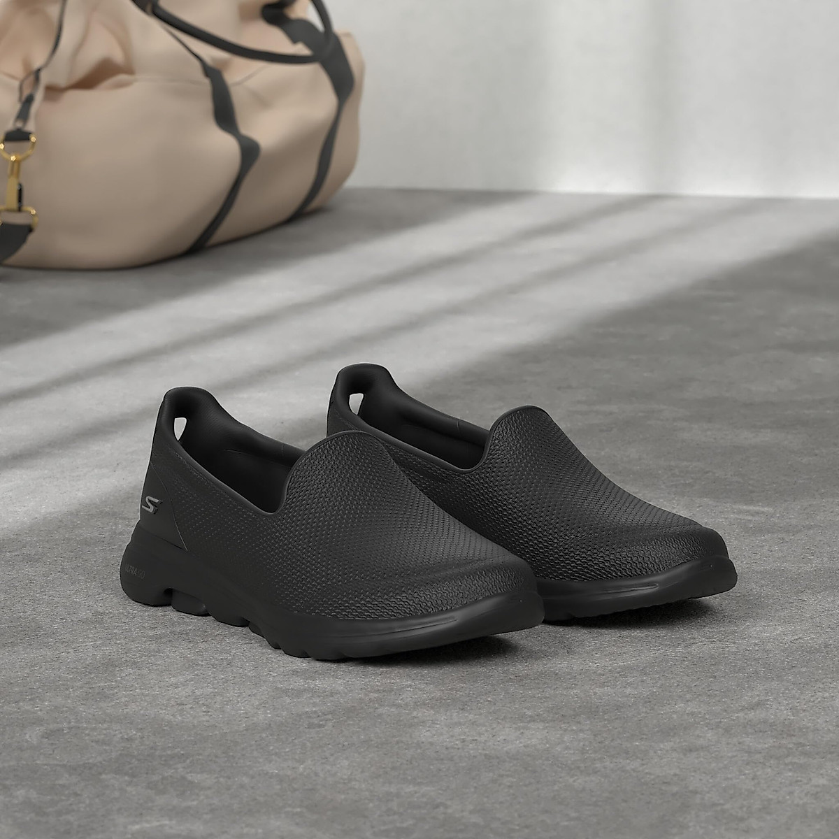 Skechers Women's Go Walk 5 Sneaker, Black, 8.5 Wide