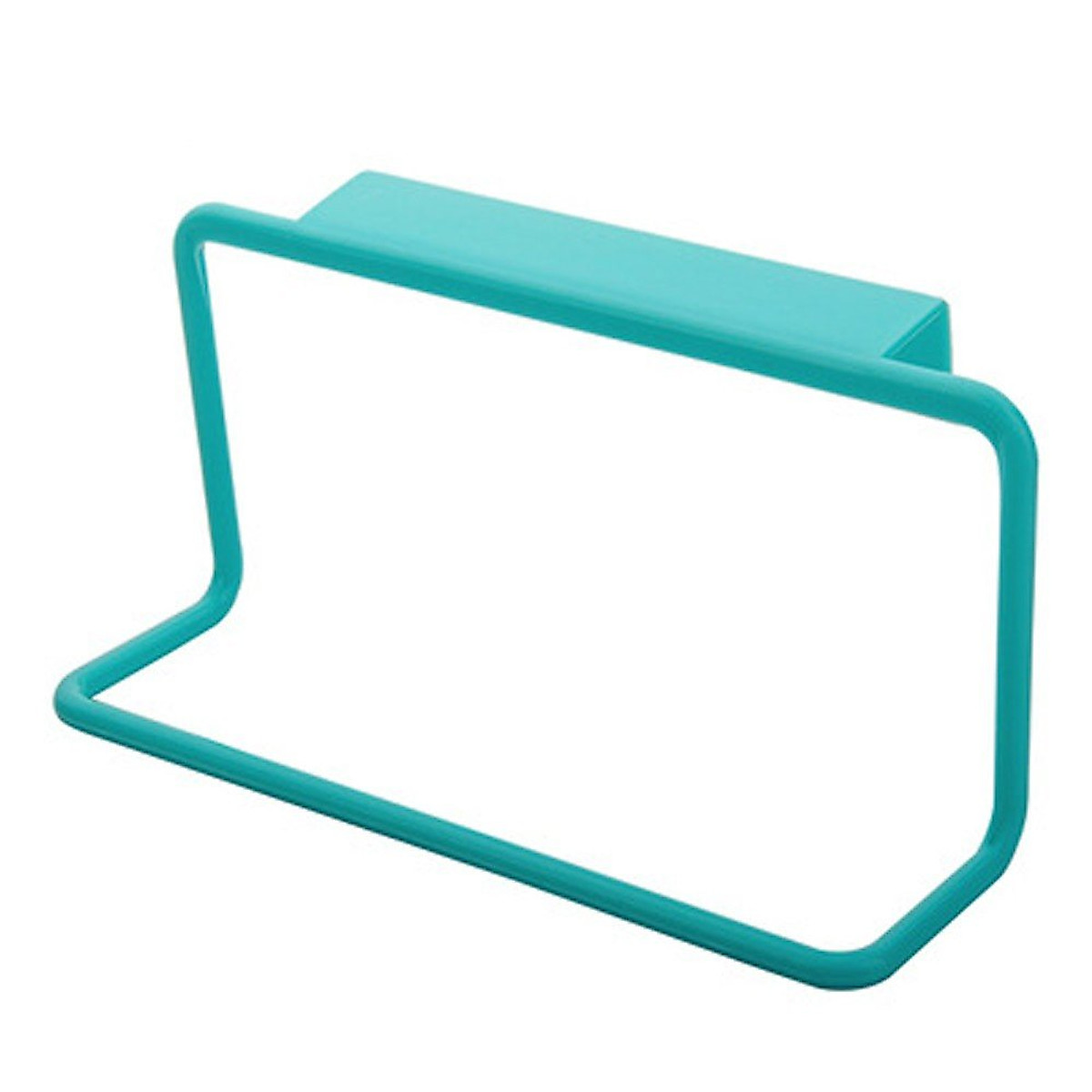 FnPti Over Door Towel Rail Hanger Kitchen Cabinet Cupboard Draw Hand Holder - Blue Plastic Towel Rack, Easy to Use and Clean, Free Punch