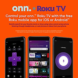 ONN 32-inch Roku Smart TV LED + Free Wall Mount with Wi-Fi Connectivity and Mobile App | Flat Screen TV Compatible with Apple Home Kit | Alexa and Google Assistant (Renewed)