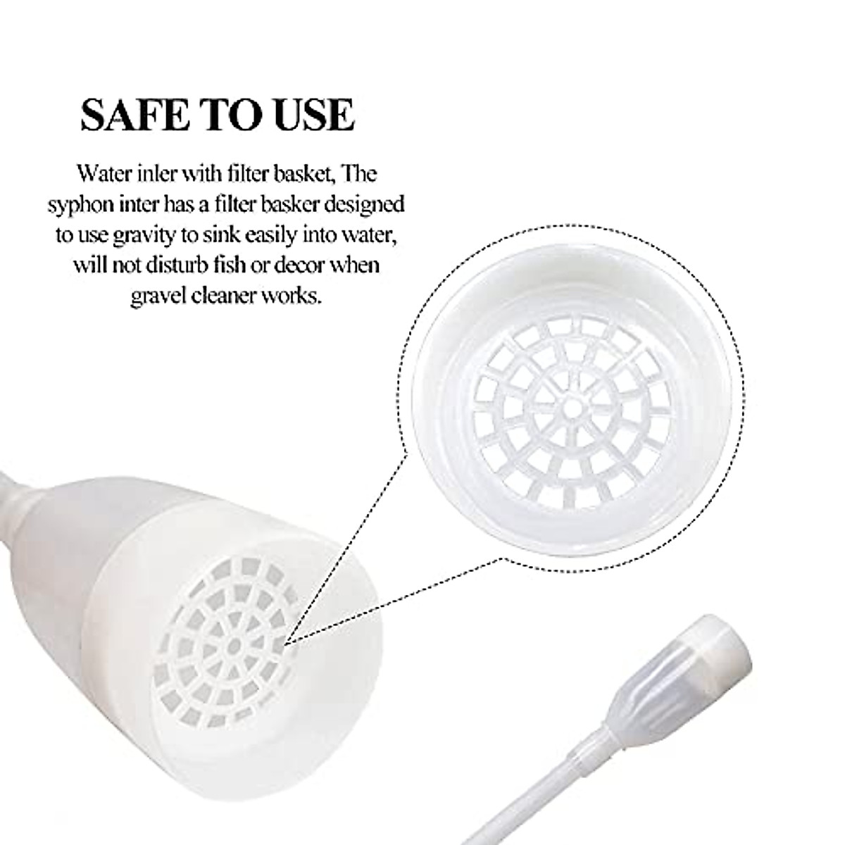 WishLotus Aquarium/Fish Tank Siphon, Aquarium Siphon Gravel Filter, Manual Water Changer Aquarium Siphon Pump is Suitable for Fish Tank (Blue)