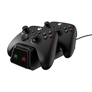 Talkworks Dual Gaming Controller Charging Dock Station - Compatible with Xbox One and Xbox Series S/X (Controllers Not Included) - Bluetooth Charger - Wireless Charging Station Charger Stand
