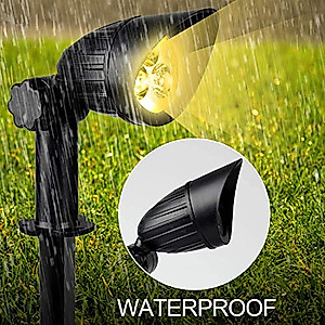 CORESLUX Solar Spotlights Outdoor Garden Lights, Super Bright 6 LED Bead Landscape Spotlights IP65 Waterproof Adjustable Solar Spot Lights for Patio Yard Garden Pathway (Warm Light)