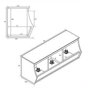 Atlin Designs Stacked 6-Bin Storage Cubby in White