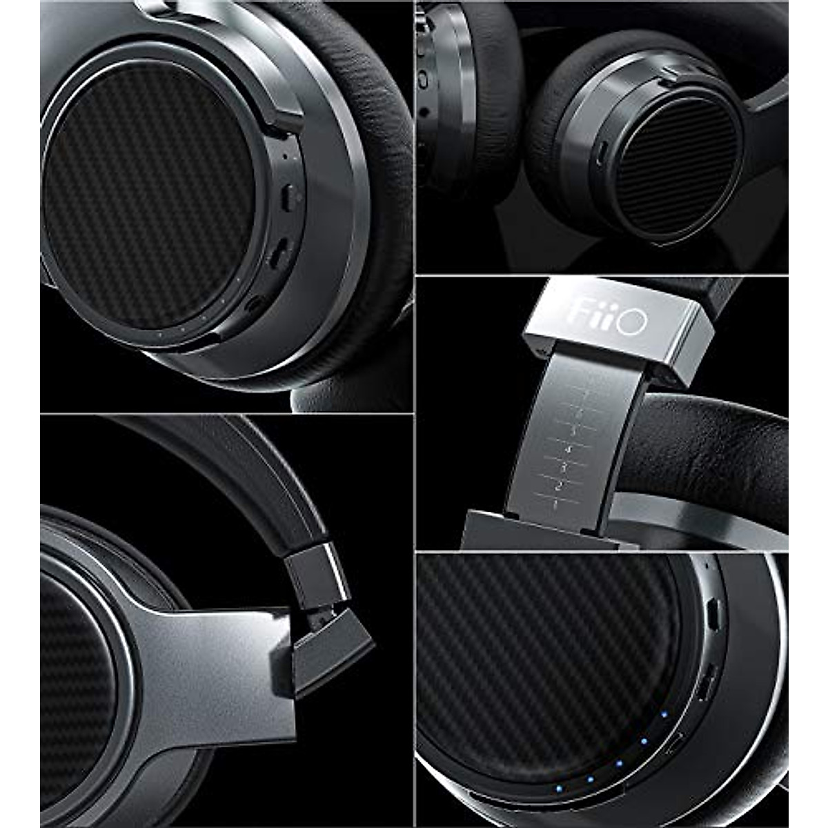 FiiO Noise Cancelling Bluetooth 5.0 Headphones EH3 NC: Wireless Bluetooth Over The Ear Headphones with aptX LL/aptX HD/LDAC/Mic Support,50 Hours Playertime for Travel/Work/Cellphone Black (Black)