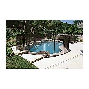 WaterWarden Pool Fence 4’ x 12’, Removable Child Safety Pool Fencing, Easy DIY Installation with Hardware Included, 4 Foot Inground Pool Mesh Fence to Protect Kids and Dogs Black