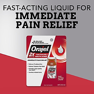Orajel Instant Pain Relief for Toothache, Maximum Strength, Liquid, 0.45 Oz (Pack of 2)