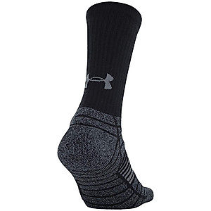 Under Armour Adult Elevated Performance Crew Socks, 3-Pairs, Black, Large