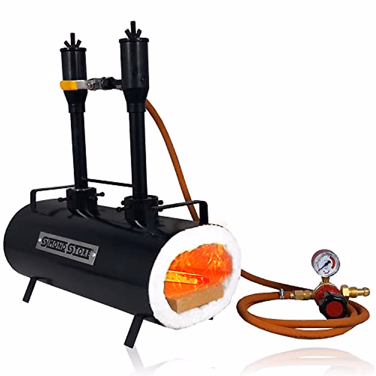 Double Burner Propane Forge Oval Knife Making Blacksmith Gas Forge Farrier Furnace