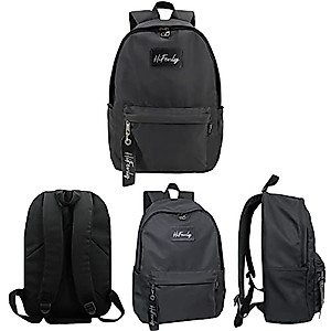 Lightweight Backpack for School, HiFenly Classic Basic Water Resistant Casual Daypack Travel with Bottle Side Pockets 17inch