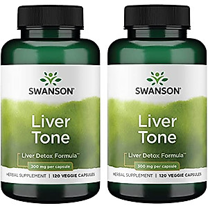 Swanson Liver Tone Liver Detox Formula 300 Milligrams 120 Veg Capsules (2 Pack)